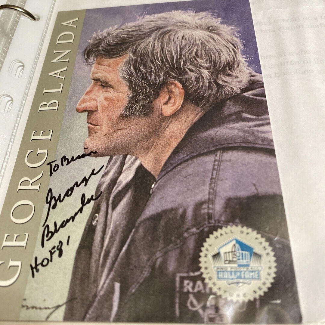 George Blanda Signed NFL Hall of Fame Signature Series Art Card ...