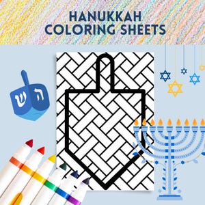 Geometric Hanukkah Coloring Pages for Kids – Printable PDF | Holiday ...