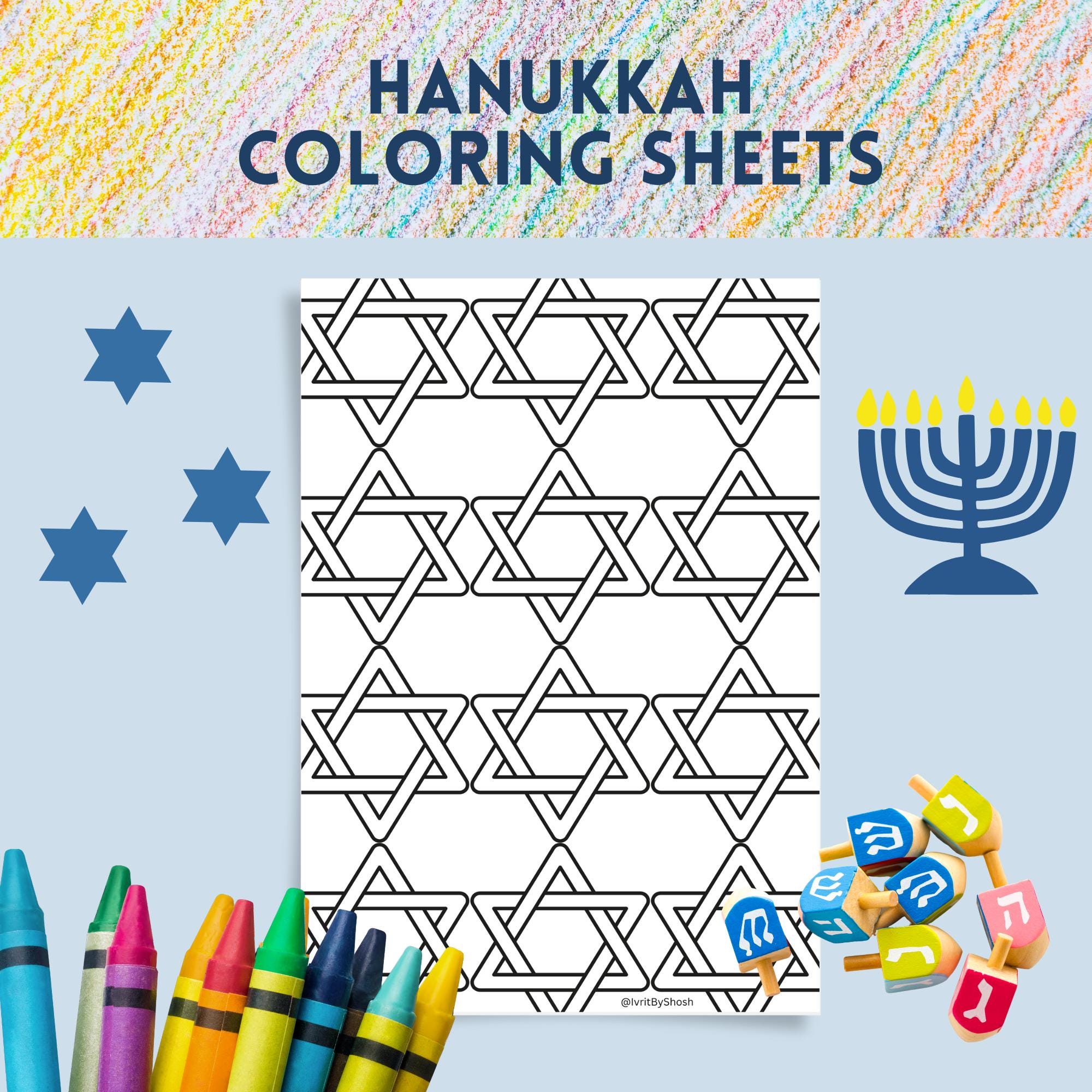 Hanukkah Coloring Pages for Kids – Printable PDF | Fun Holiday Activity ...