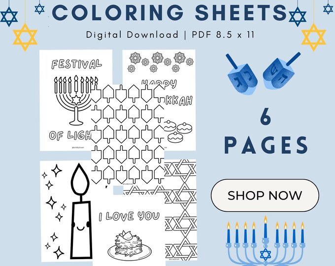 Hanukkah Coloring and Do a Dot Pages | Holiday Coloring Book | Hanukkah ...