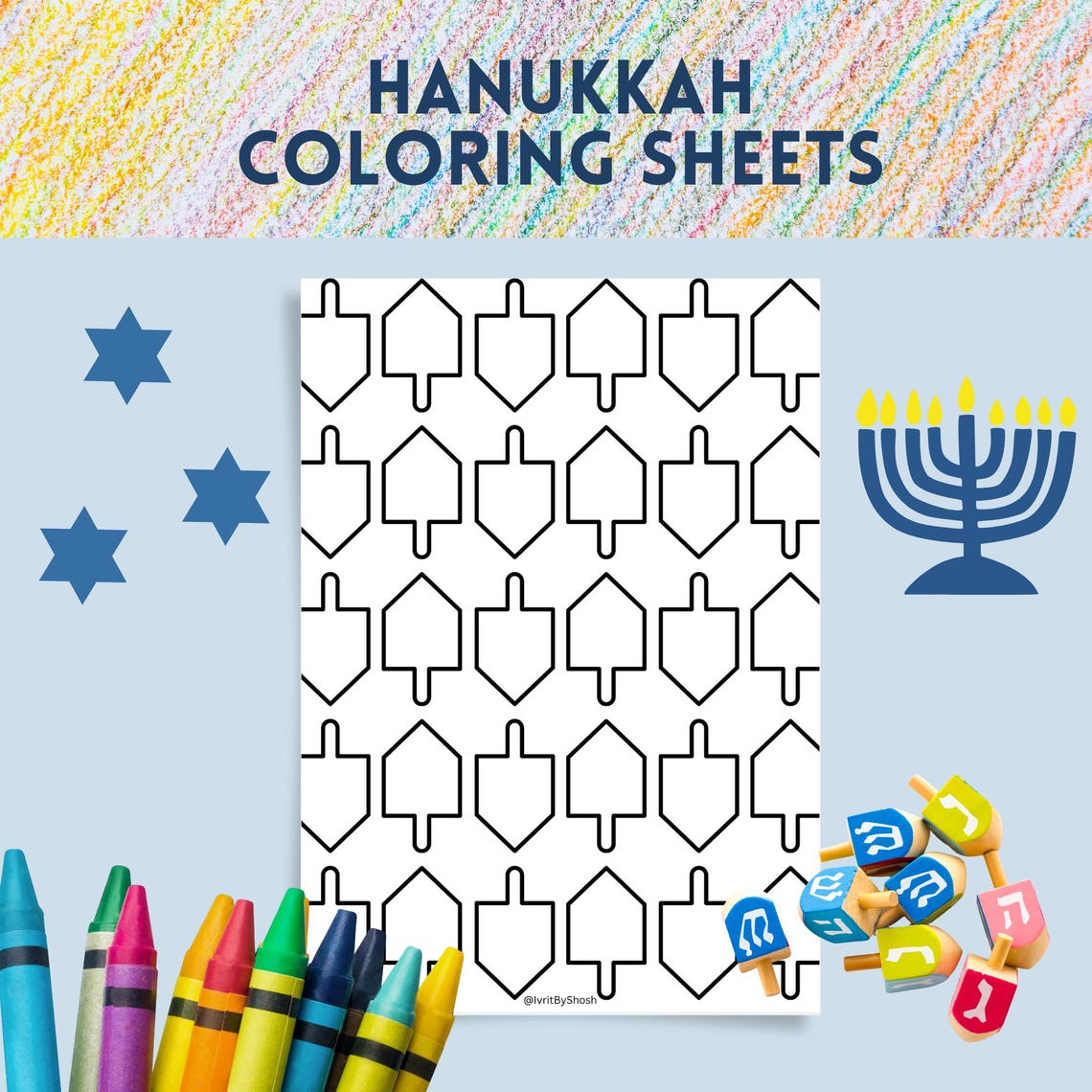 Hanukkah Coloring Pages for Kids – Printable PDF | Fun Holiday Activity ...