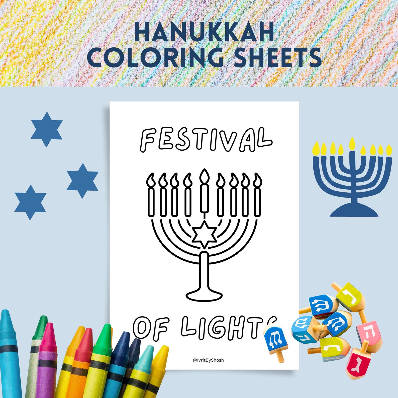 Hanukkah Coloring Pages for Kids – Printable PDF | Fun Holiday Activity ...