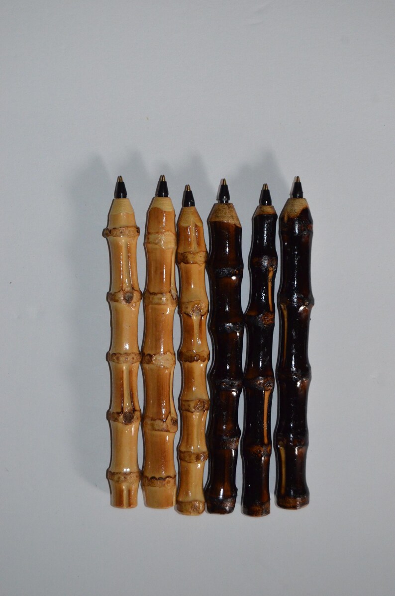 Rustic Bamboo Pens Set of 6 - Etsy