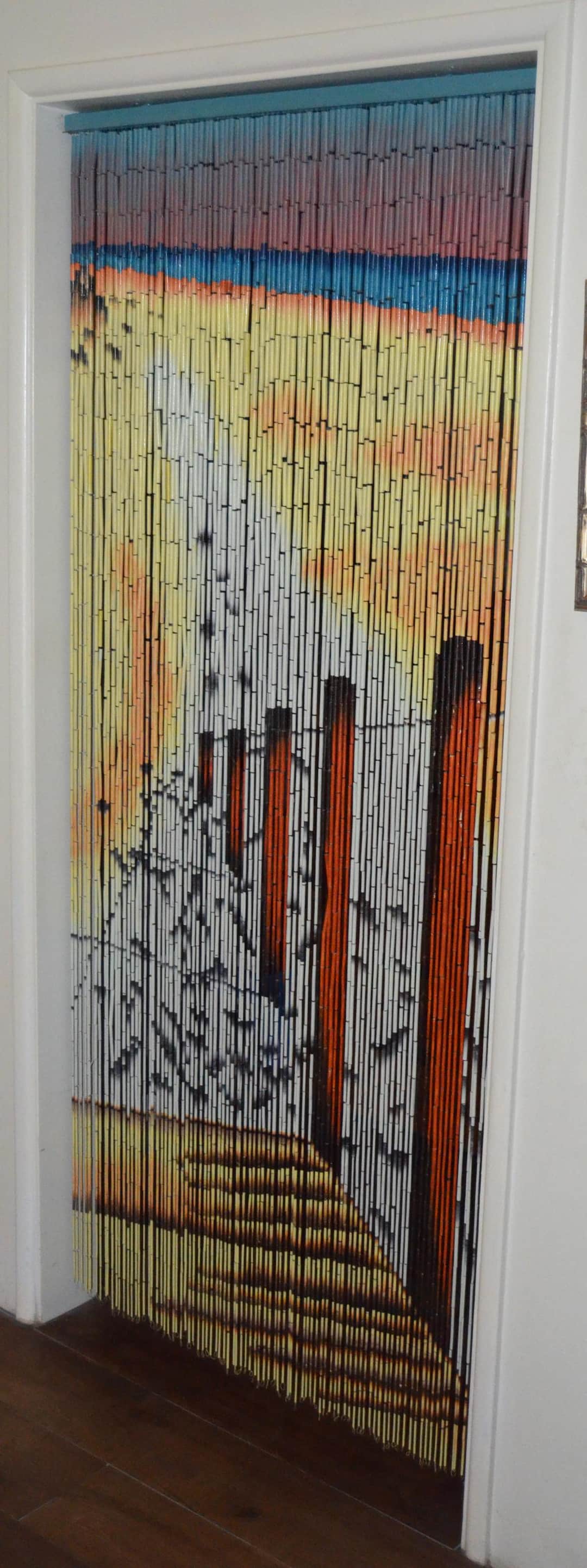Bamboo Beaded Curtain Beach Trails Scene - Etsy