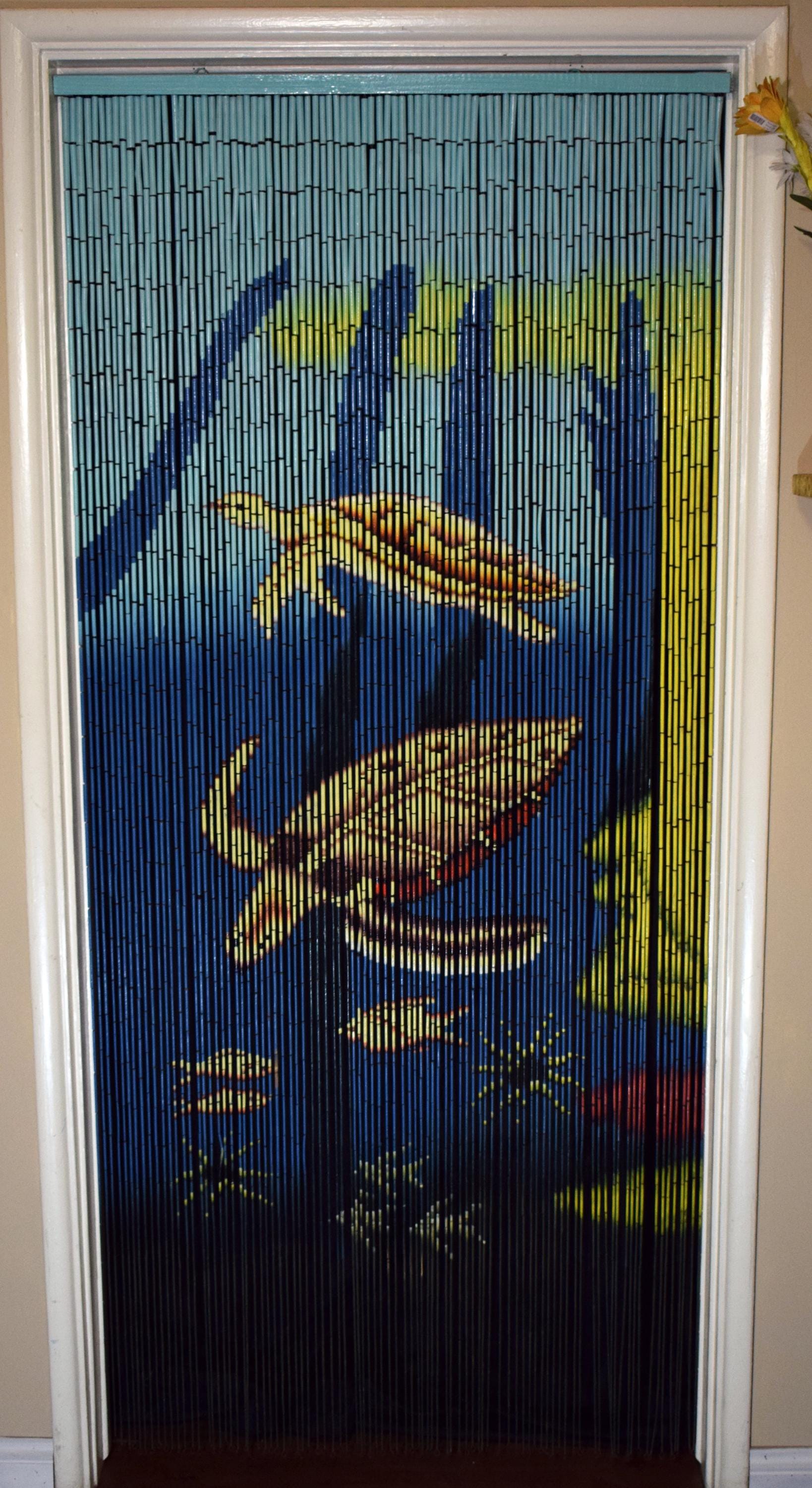 Bamboo Beaded Curtain Turtles Swimming in a Reef - Etsy