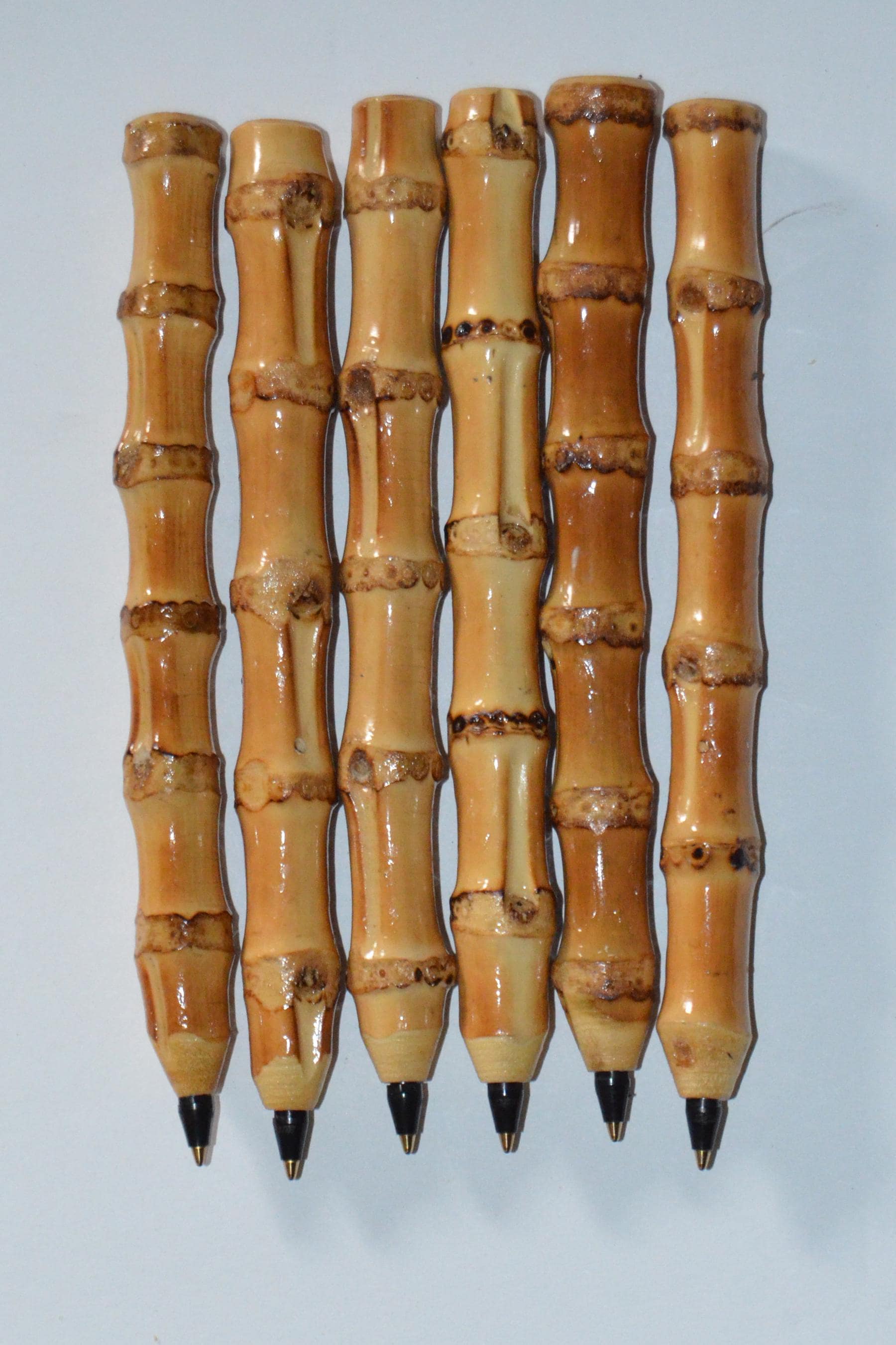 Rustic Bamboo Pens Set of 6 - Etsy