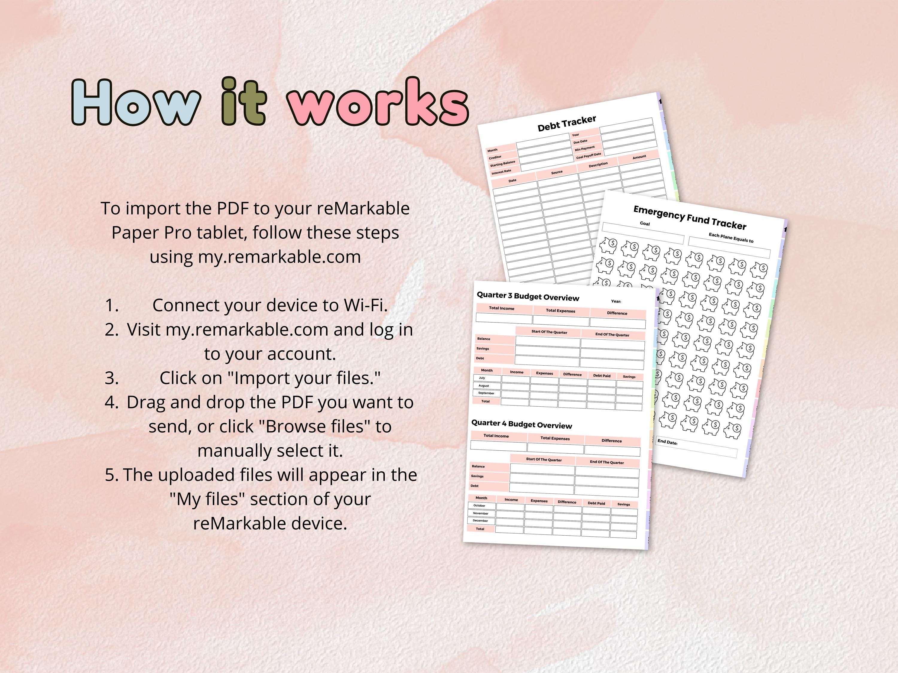Undated Budget Planner Template for Remarkable Paper Pro- Cash Stuffing ...
