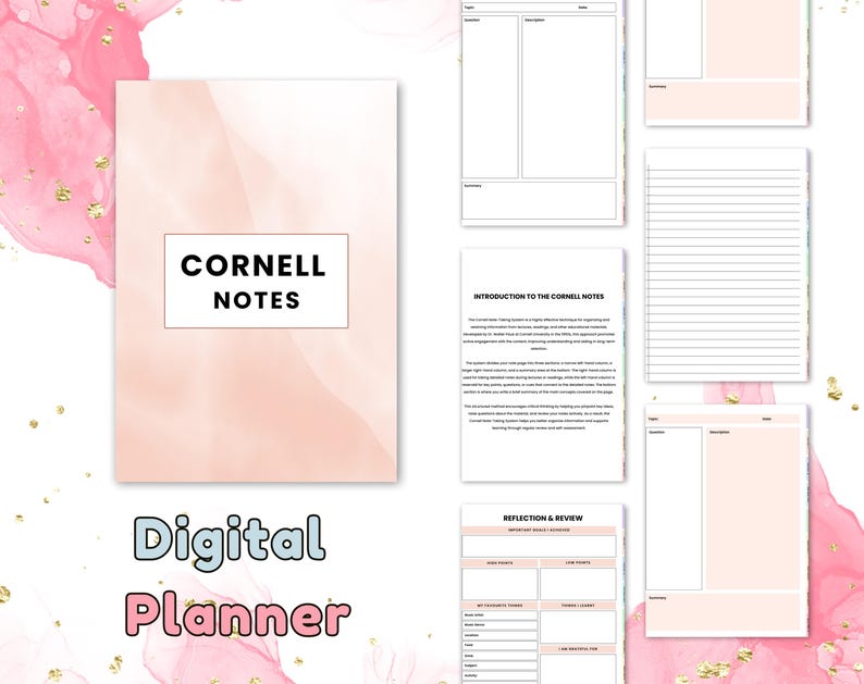 Digital Cornell Notes Planner Template for Remarkable Paper Pro ...