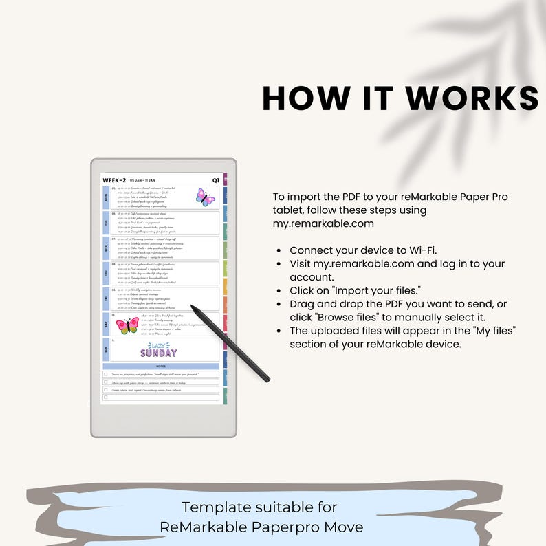 2026 Digital Planner Template for Remarkable Paper Pro Move ...