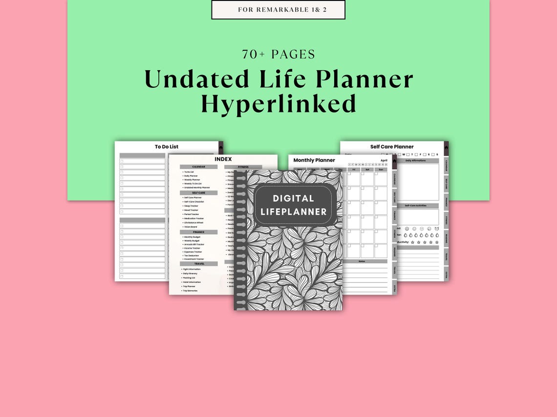 Digital Life Planner Template for Remarkable 1 & 2- Interactive Planner ...