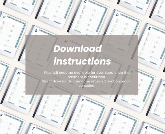 Digital Contacts Book Template for Remarkable Paper Pro – Eink Address ...