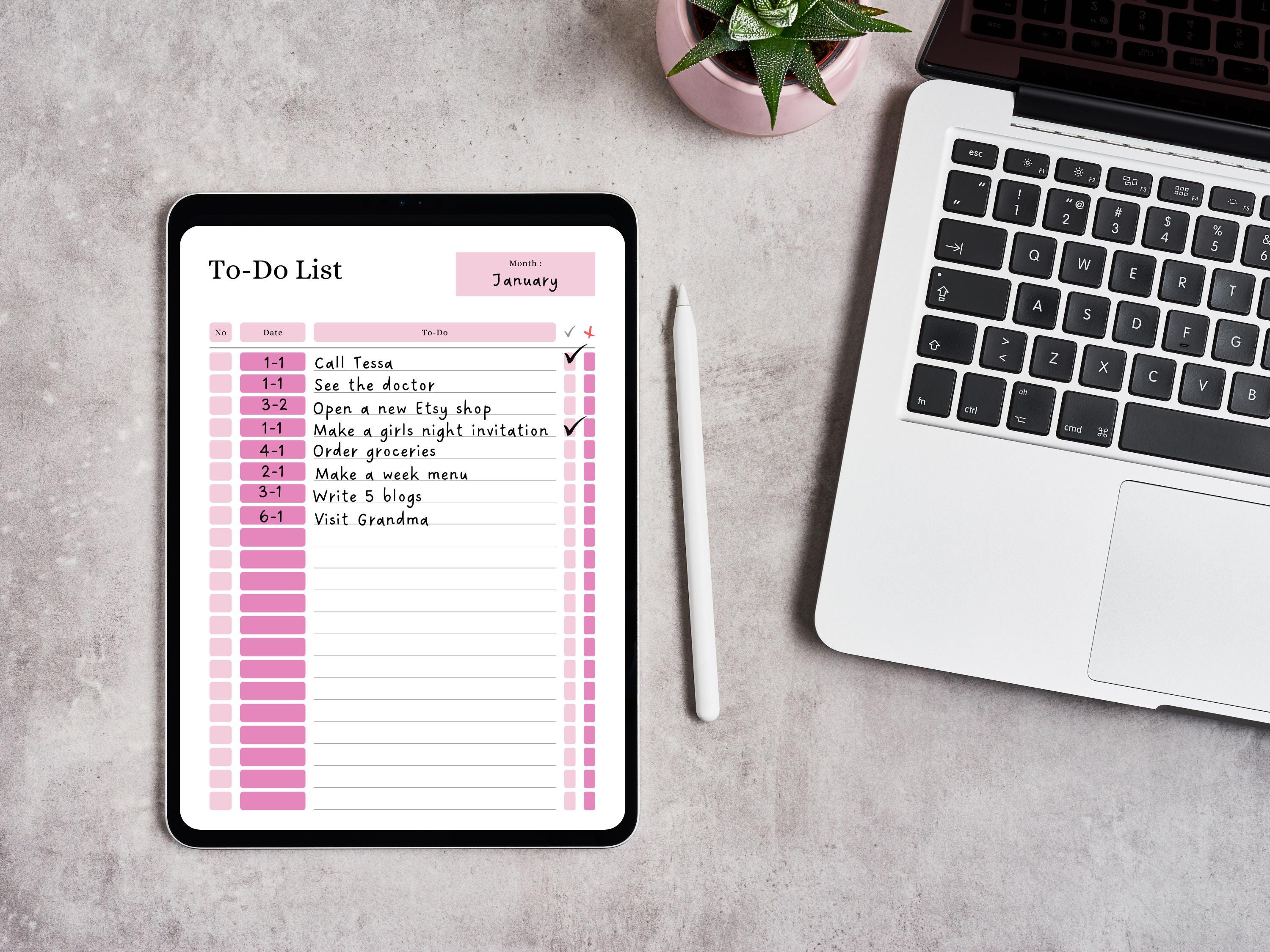 Remarkable Paper Pro To-do List Template – Digital Planner- Eink Tablet ...