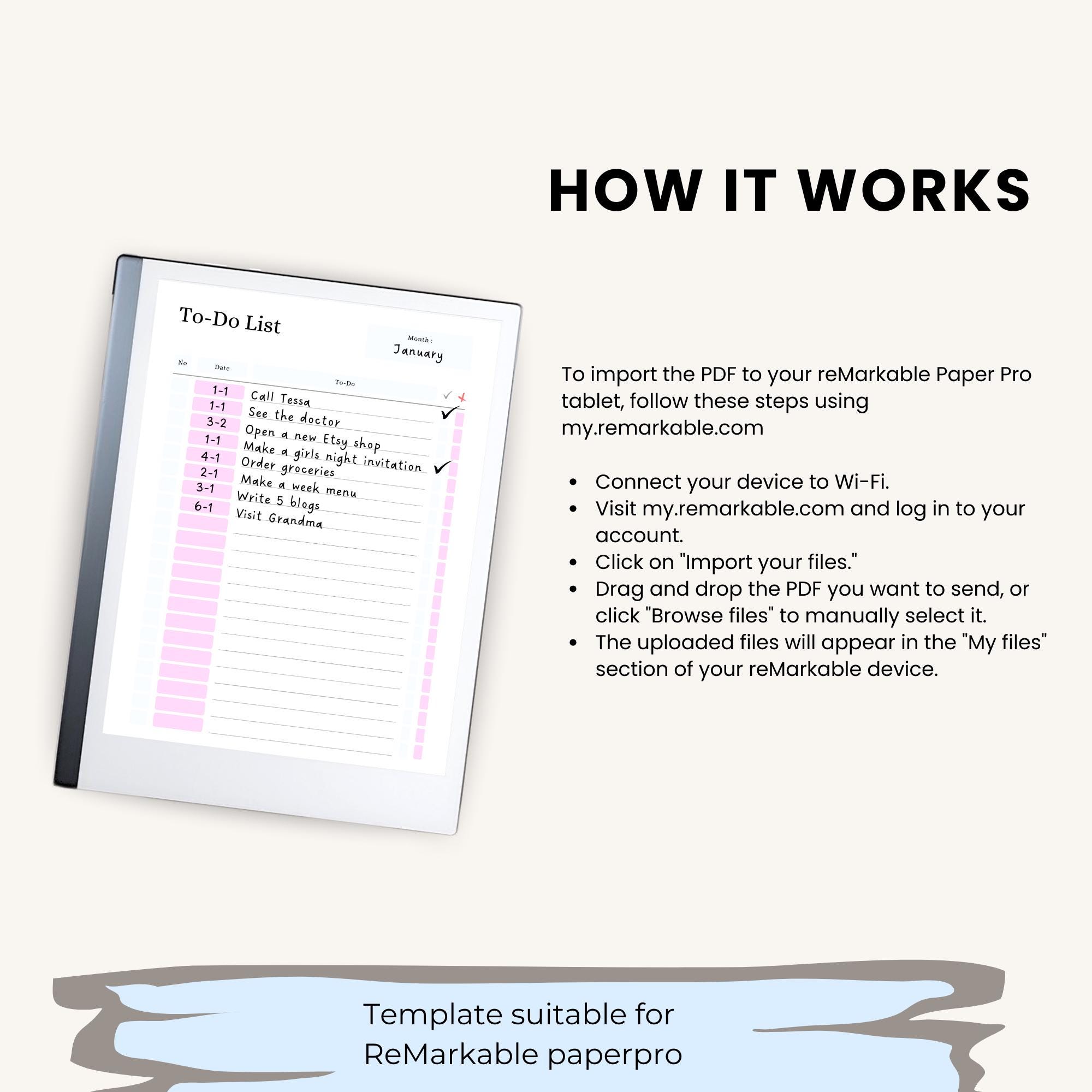 Remarkable Paperpro Template to Do List- Digital Planner- Task Tracker ...