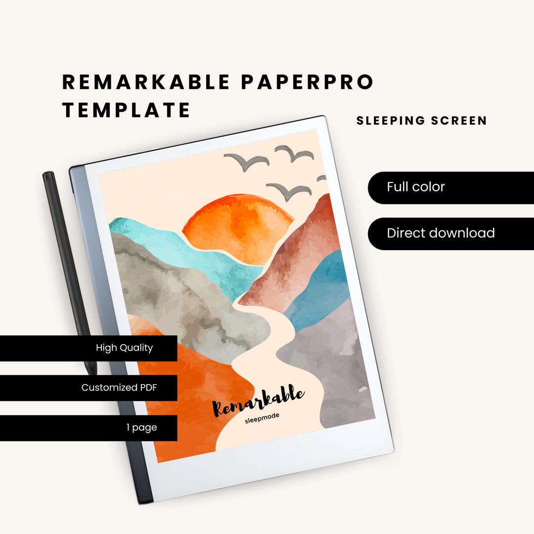 Minimalistic Sleep Screen Template for Remarkable Paper Pro ...