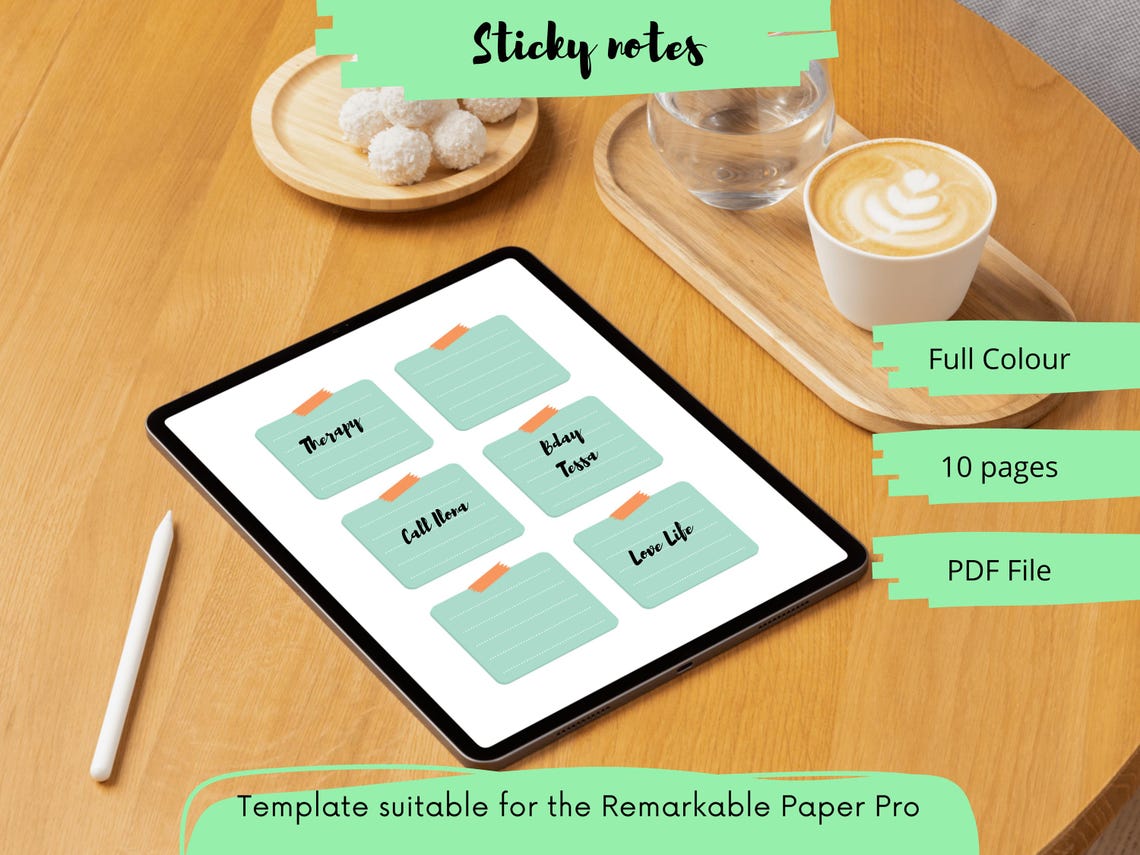 Stickers Template for Remarkable Paper Pro – Digital Sticky Notes- Post ...
