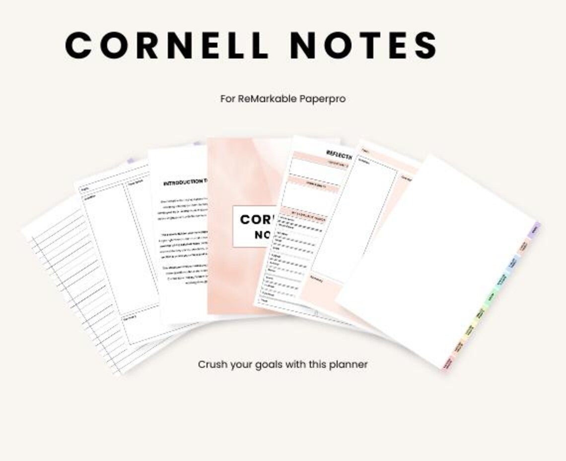 Digital Cornell Notes Planner Template for Remarkable Paper Pro ...