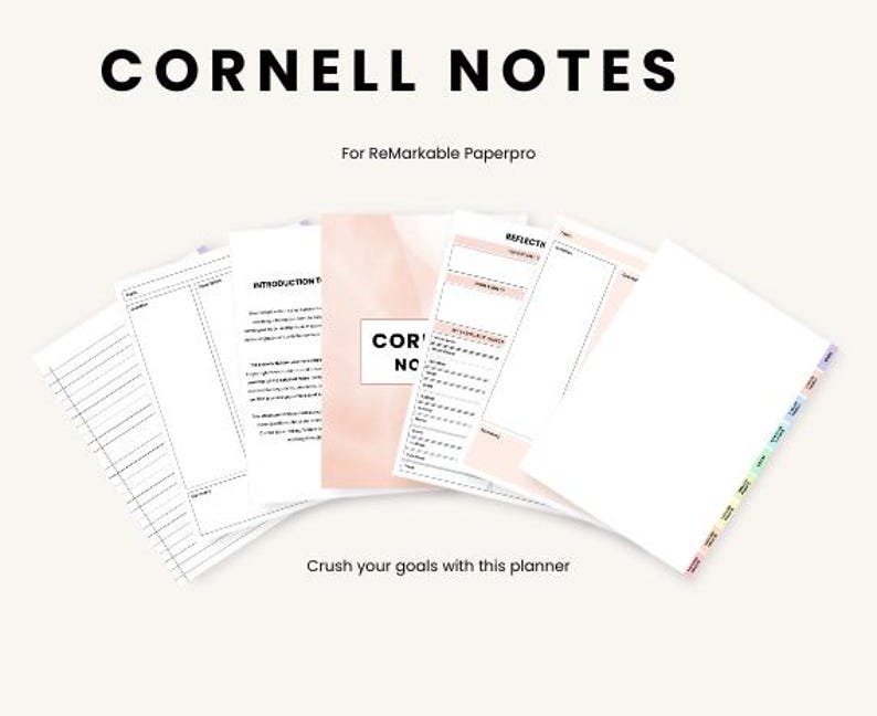 Digital Cornell Notes Planner Template for Remarkable Paper Pro ...