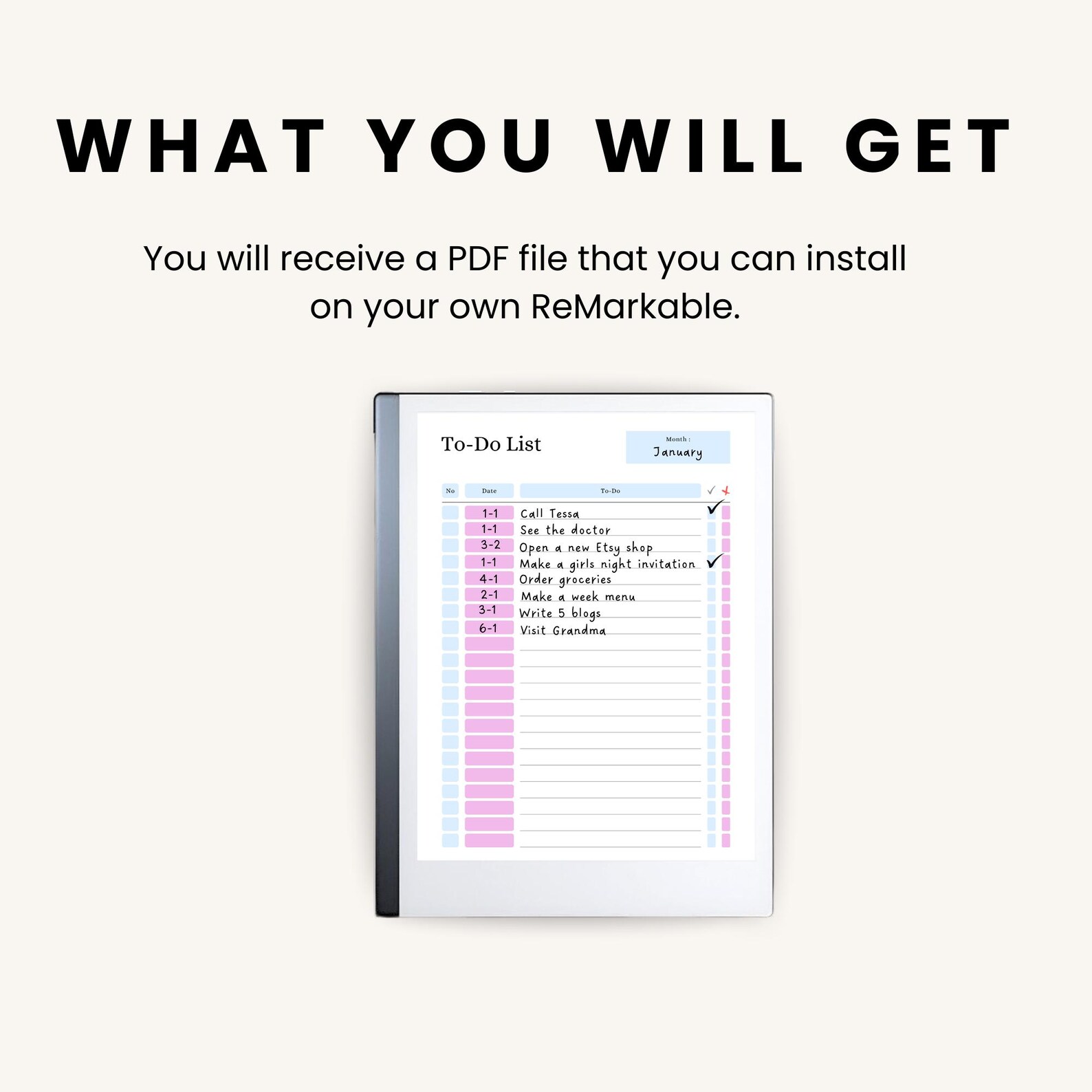 Remarkable Paperpro Template to Do List- Digital Planner- Task Tracker ...