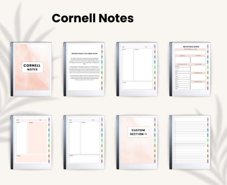 Digital Cornell Notes Planner Template for Remarkable Paper Pro ...