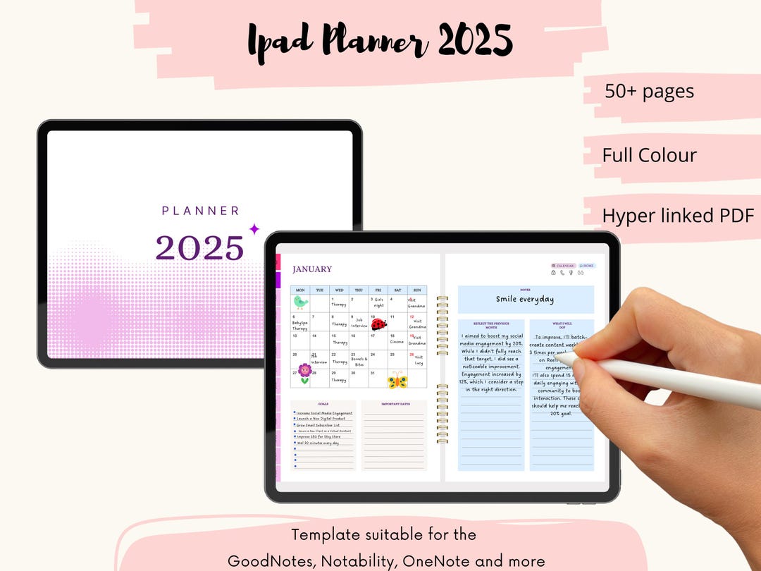 2025 iPad Planner - Digital PDF Planner- Horizontal Goodnotes - Digital ...