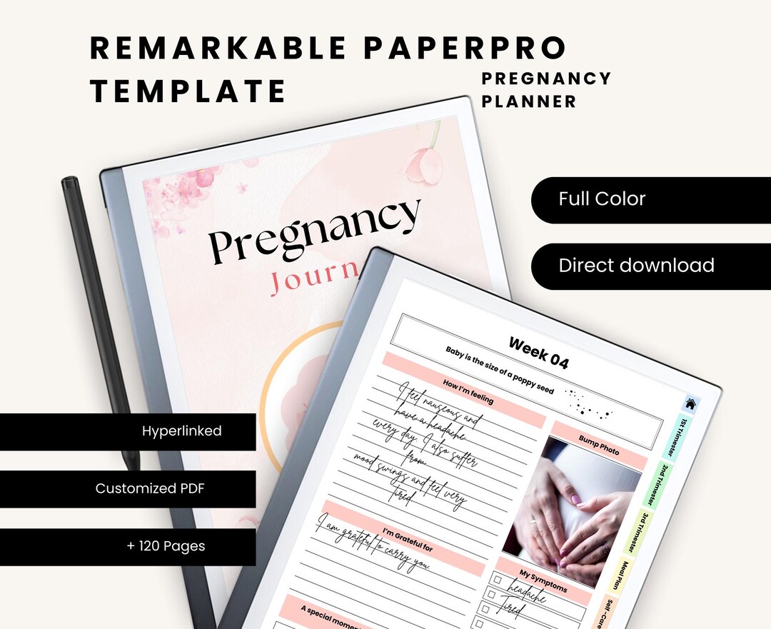 Interactive Template Pregnancy Planner for Remarkable Paper Pro-digital ...