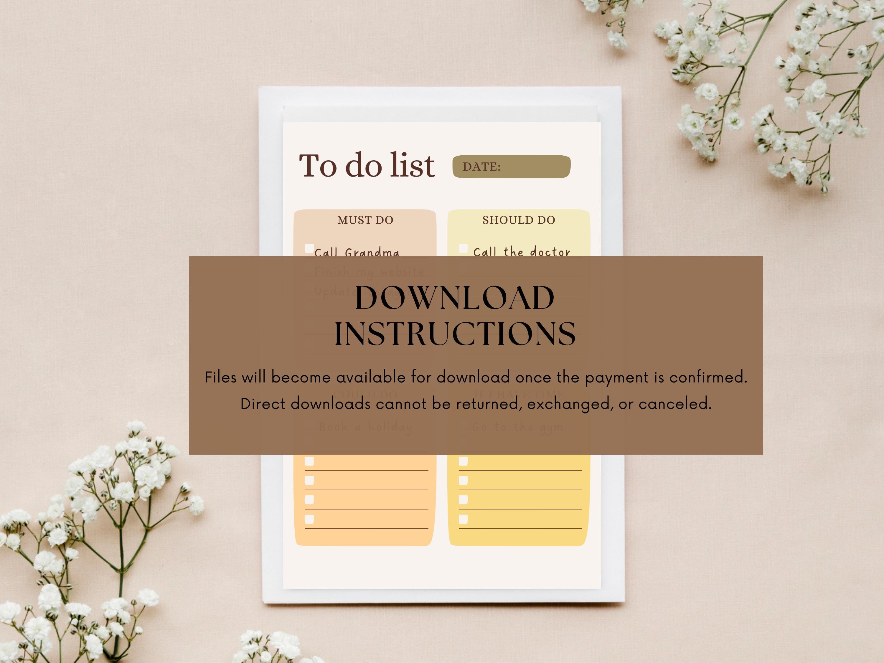 Full-color To- Do List Template for Remarkable Paper Pro- Digital ...