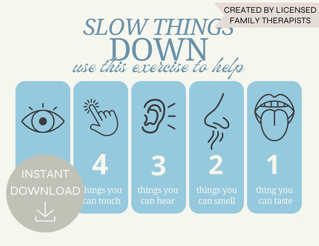 Printable Grounding Technique Poster, Teens and Kids, Emotional ...
