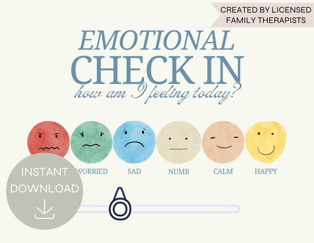 Printable Emotional Check In, Emotional Regulation Poster, Teens and ...
