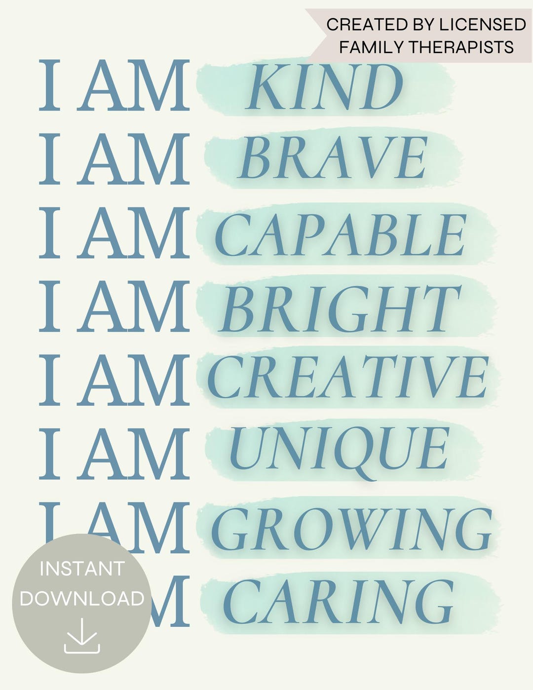 Printable Affirmation Poster, Teens and Kids, Therapy Office, Classroom ...