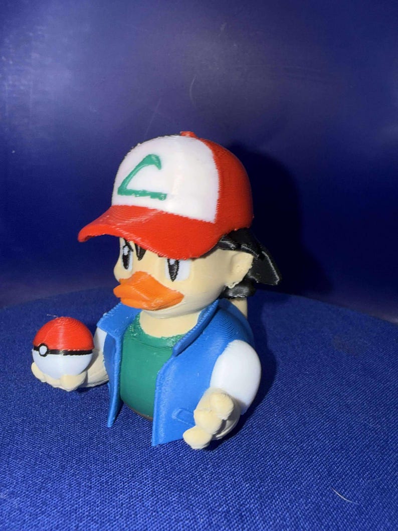Ash Ketchum Duck - Ducking Duck - Collectible - Pokemon Inspired - Etsy