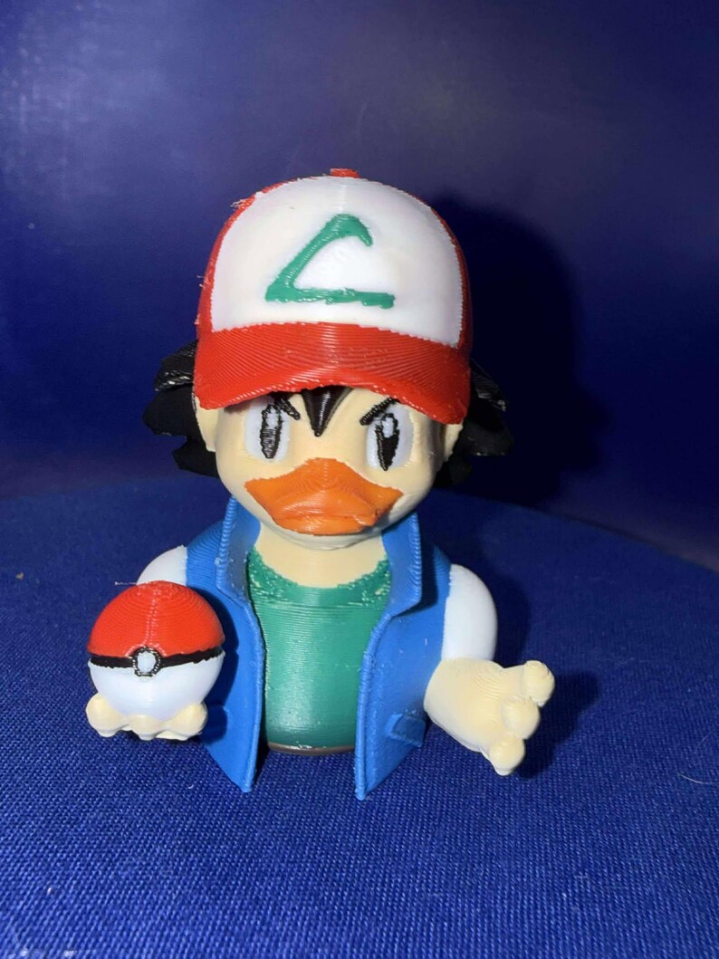 Ash Ketchum Duck - Ducking Duck - Collectible - Pokemon Inspired - Etsy
