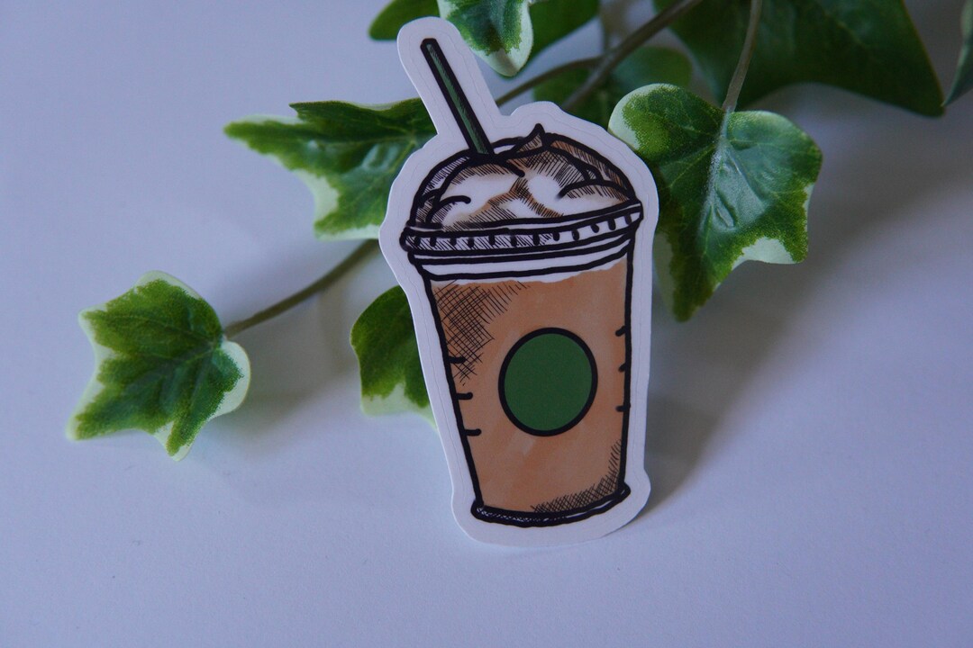 Frappuccino Sticker//funny Sticker//cute Sticker//waterproof and ...