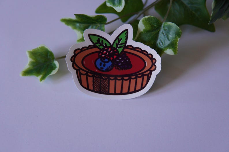 Fruit Tart Sticker//funny Sticker//cute Sticker//waterproof and Scratch ...