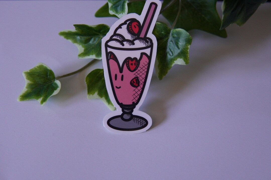 Milkshake Sticker//funny Sticker//cute Sticker//waterproof and Scratch ...