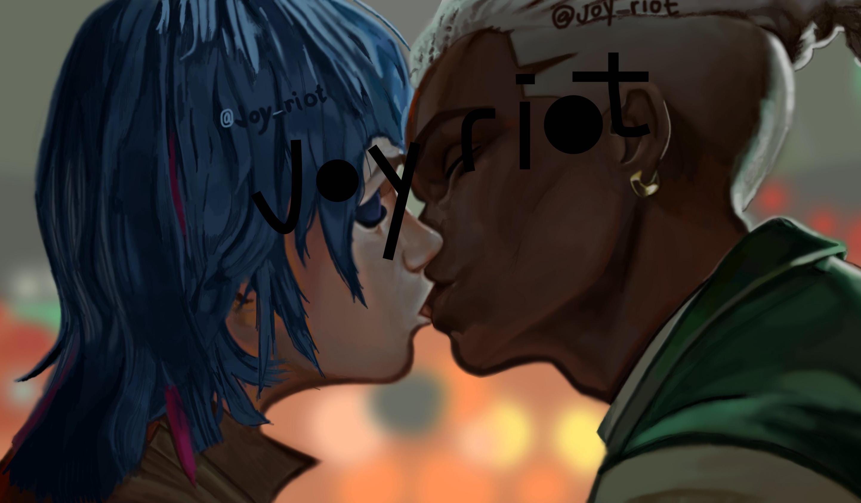 Powder and Ekko Arcane Kissing Art Recreation | Digital Print Without Large Watermark # Jinx ...