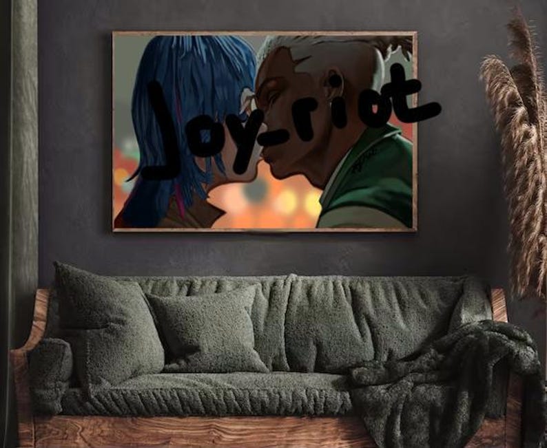 Powder and Ekko Arcane Kissing Art Recreation | Digital Print Without ...