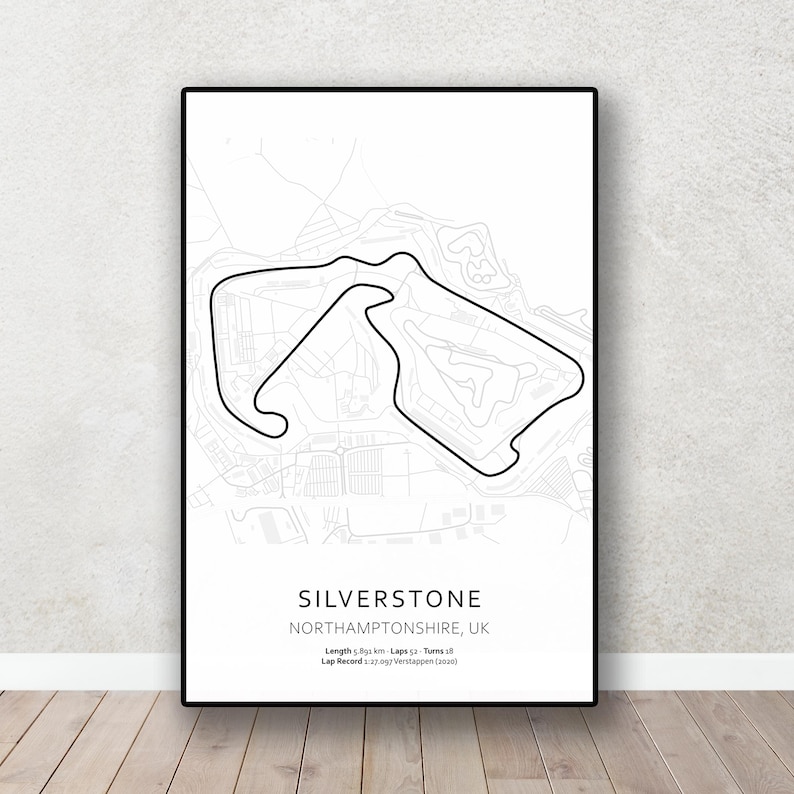 Silverstone Circuit Formula 1 Race Track Minimalistic Poster 20x30in - Etsy