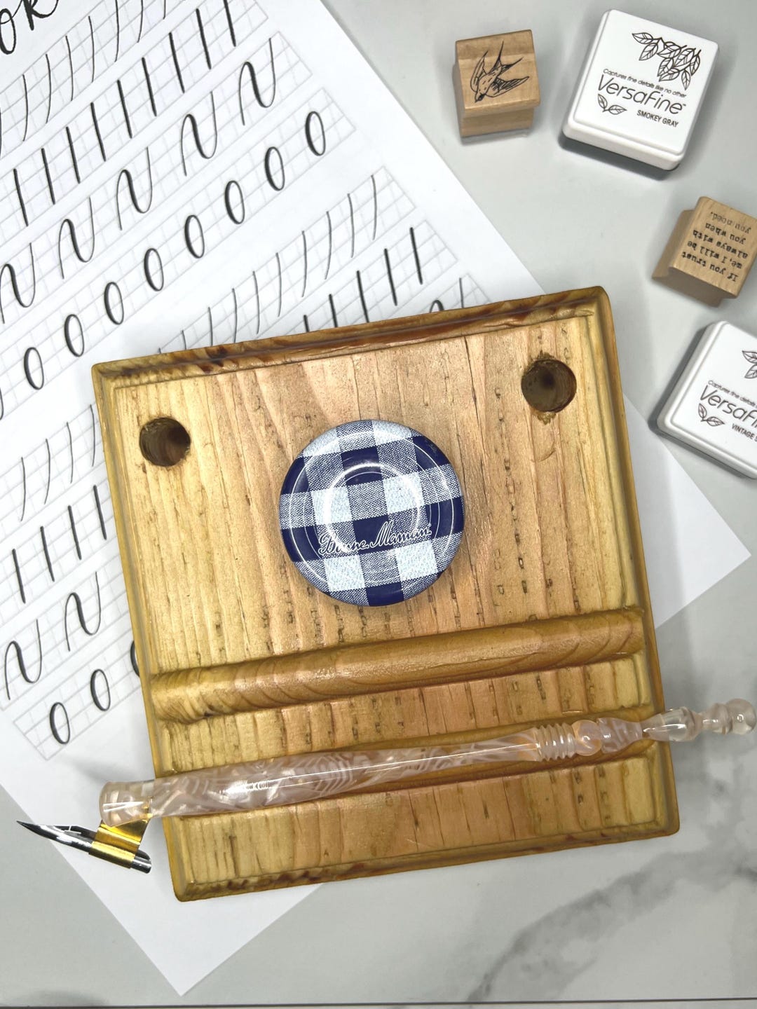 Rustic Wooden Calligraphy Pen and Ink Holder, *READY TO SHIP* - Etsy