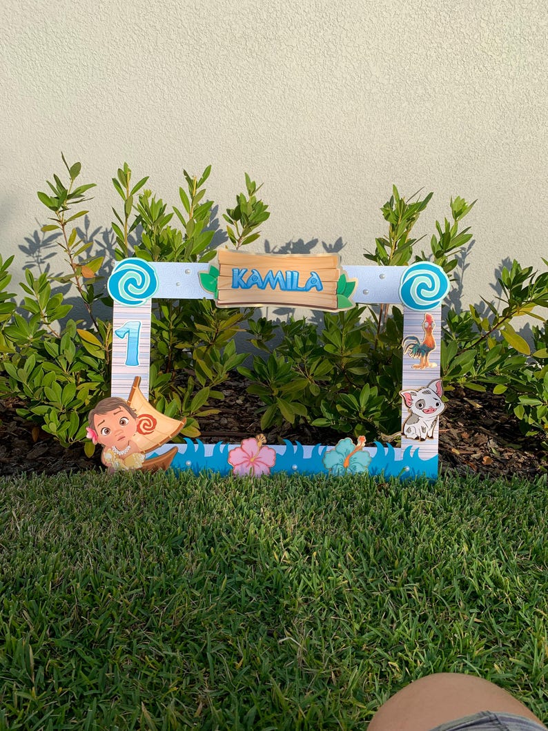 Photo Booth Moana Party Selfie Frame Moana, Selfie Frame Party, Frame ...