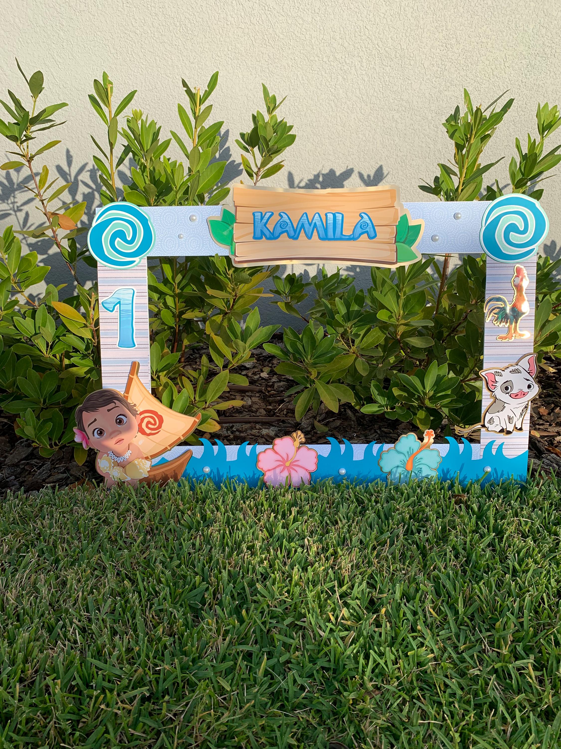 Photo Booth Moana Party Selfie Frame Moana, Selfie Frame Party, Frame ...