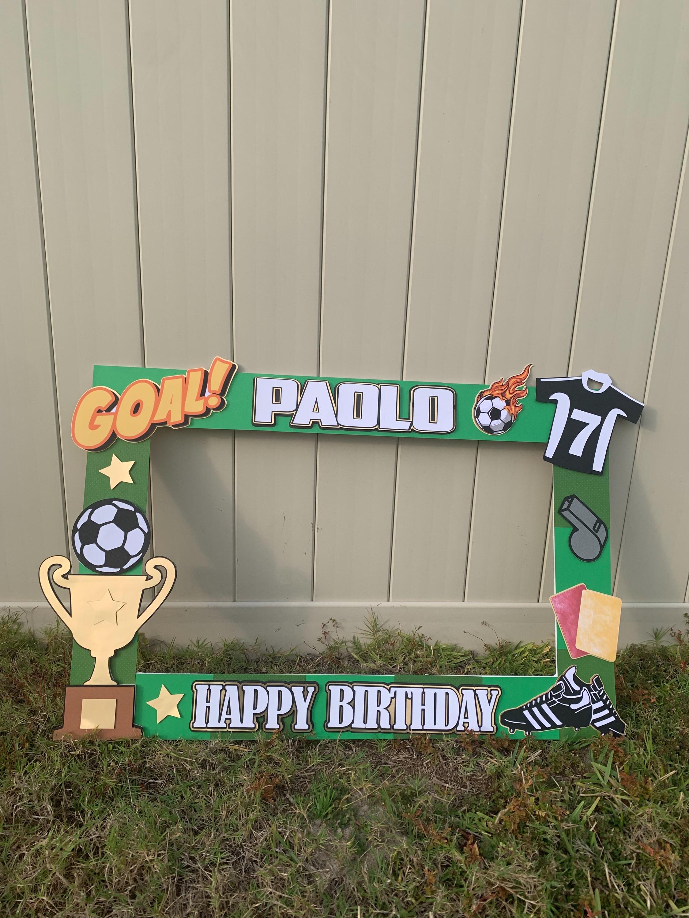 Photo Booth Soccer Party Selfie Frame Soccer, Selfie Frame Party, Frame ...