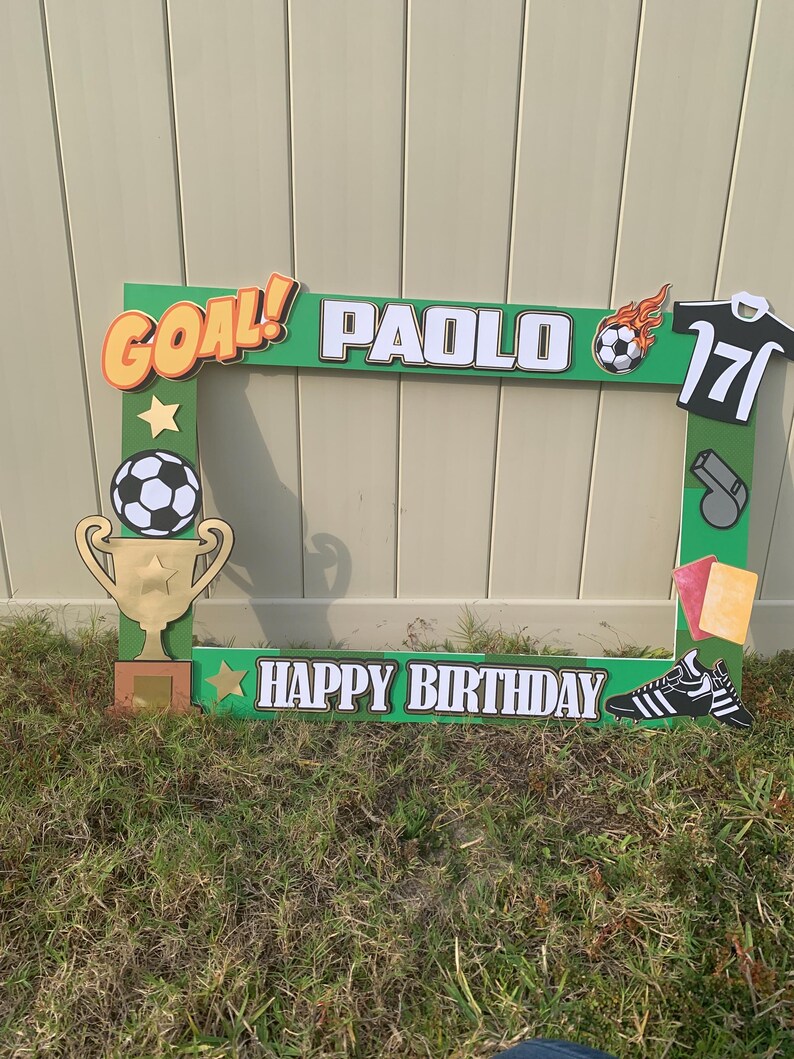 Photo Booth Soccer Party Selfie Frame Soccer, Selfie Frame Party, Frame ...