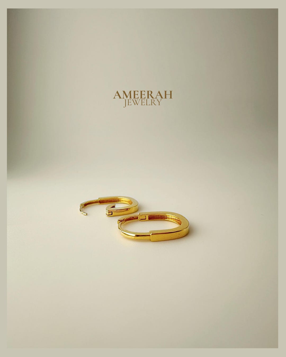 18K Solid Gold LOCK DESIGN / 17mm Loop Earrings / Hoop Earrings ...