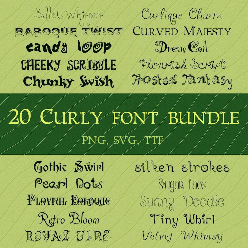 Curly Fonts - Etsy