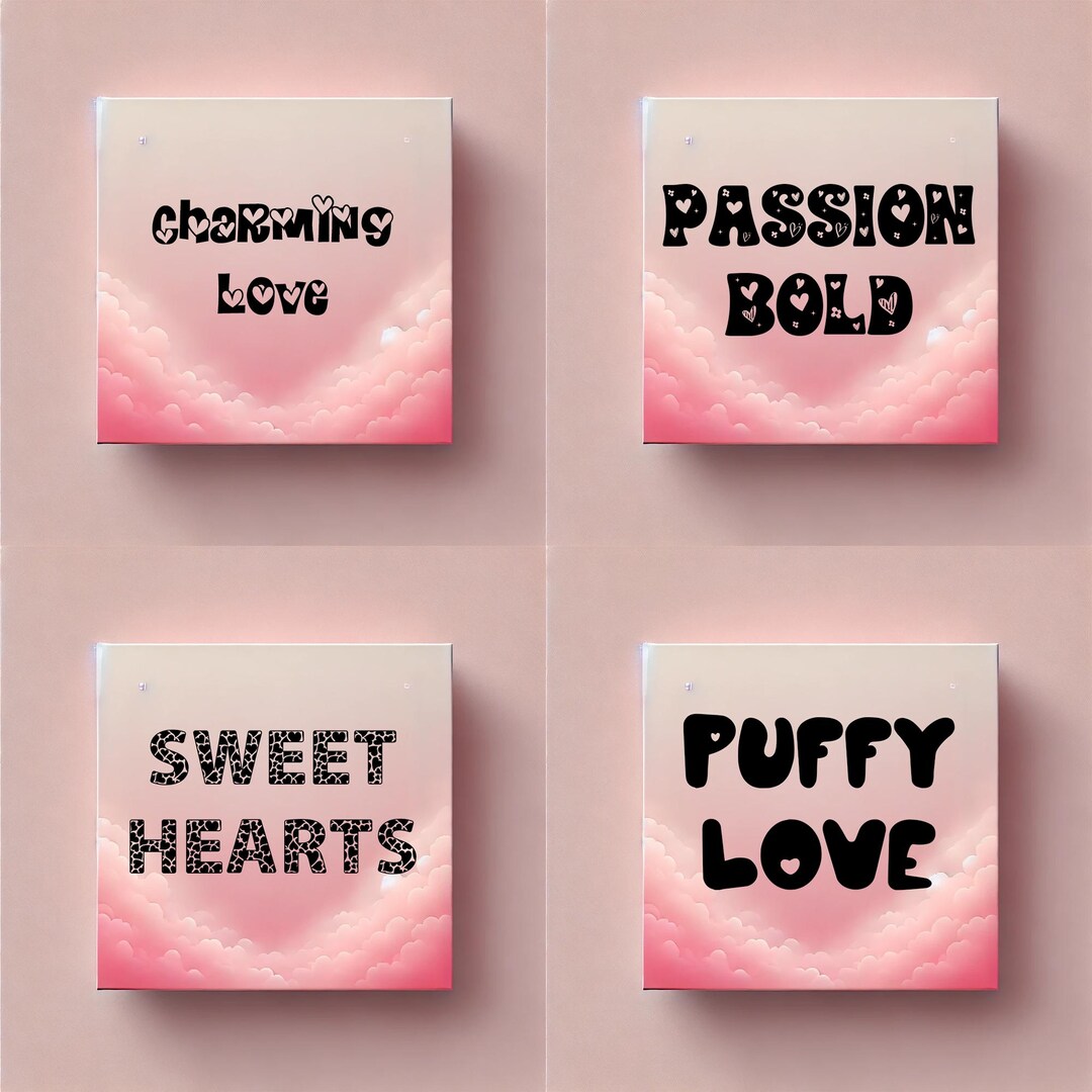 Valentine Font Bundle TTF/PNG/SVG, Heart Alphabet, Cute Font, Love ...