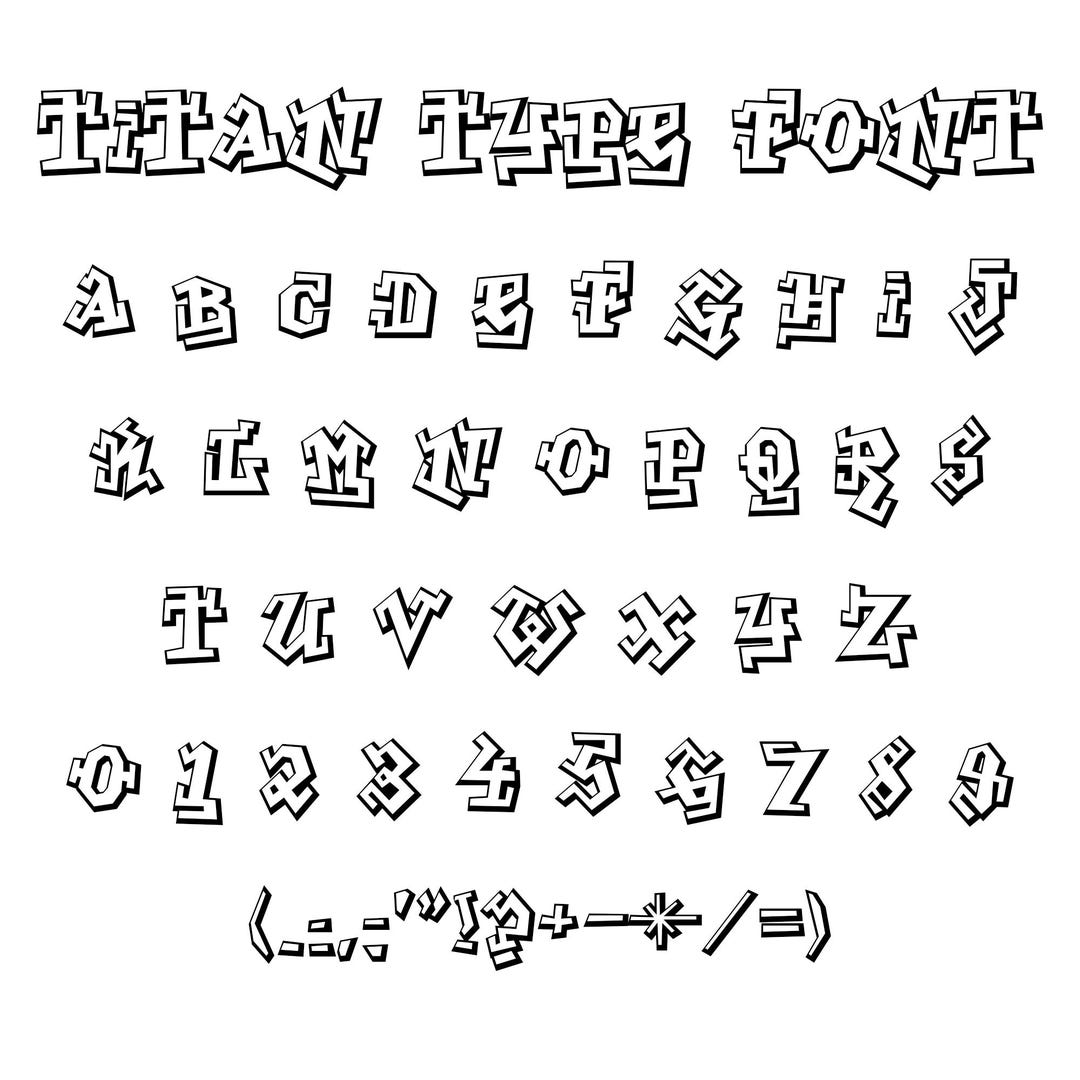 Titan Type Font – Bold Graffiti Style | PNG, SVG, TTF | Street Art ...