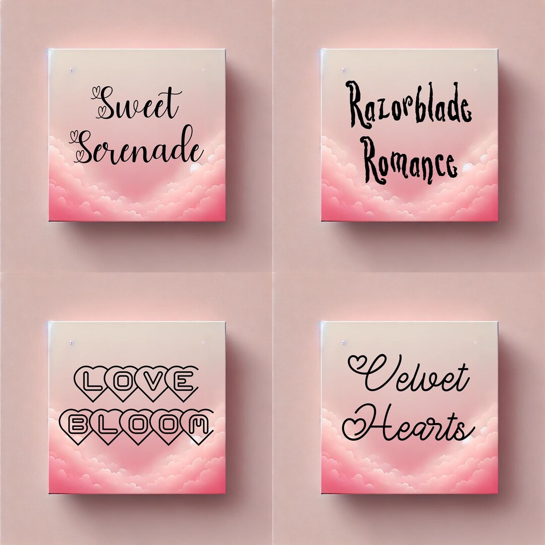 Valentine Font Bundle TTF/PNG/SVG, Heart Alphabet, Love Letters, Cute ...