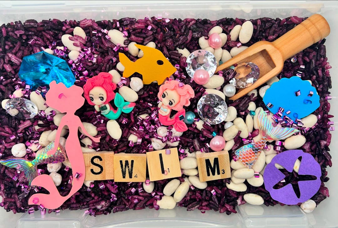 Mermaid Sensory Box-sensory Play-kids Birthday Gift-pretend Play ...
