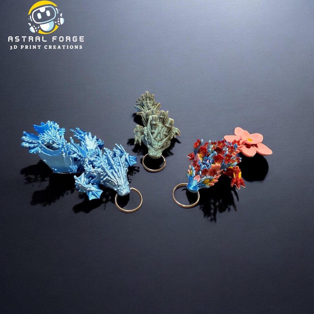 3D Printed Dragon Key Chain - Etsy