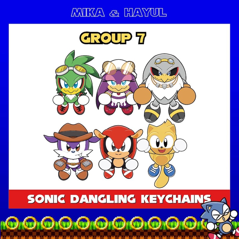 Sonic and Friends Dangling Acrylic Keychain: Jet, Wave, Storm, Fang ...